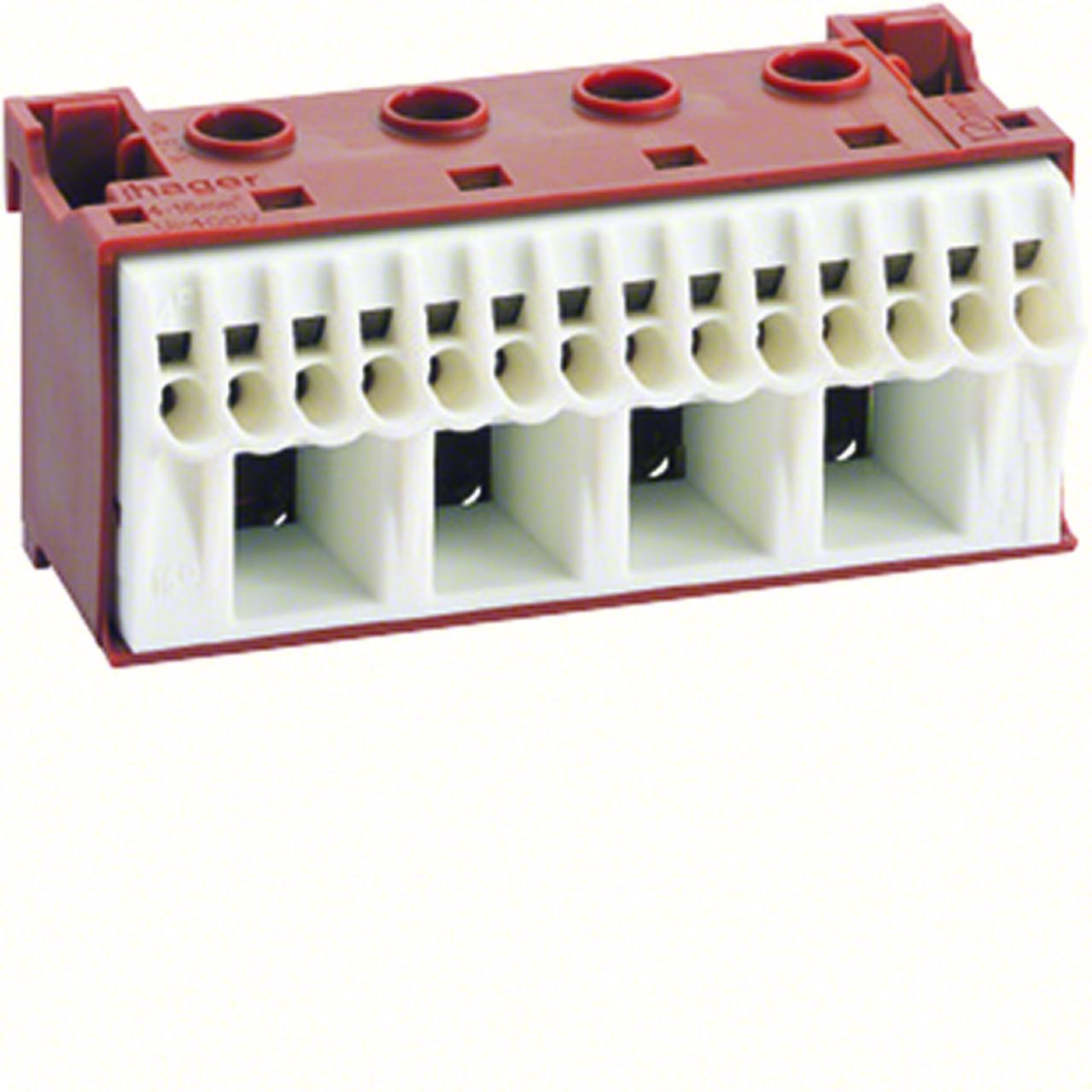 Borniers phases - sans vis 14 x 4 mm2 - cages a vis 4 x 25 mm2 - hager ...