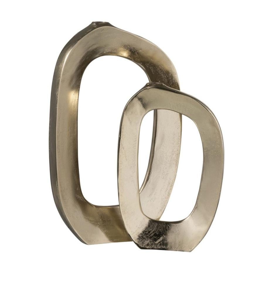 Vase ovale ouvert métal doré Narsh 19 cm - Lot de 2 | Leroy Merlin