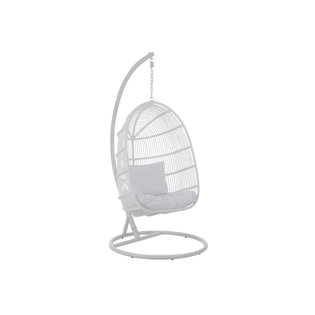 Fauteuil suspendu ovale Acier Blanc - MACABA | Leroy Merlin