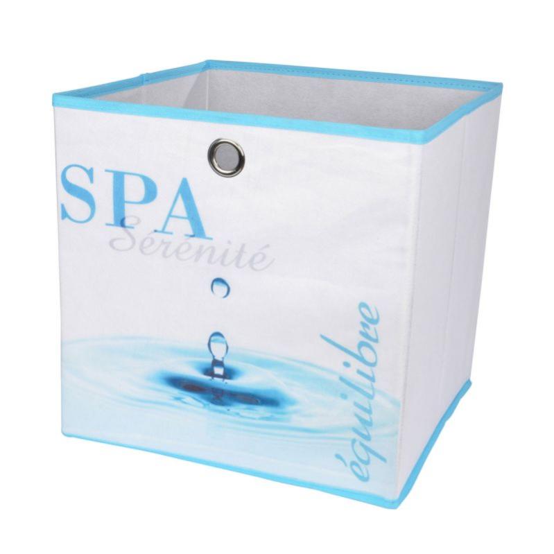 Paris Prix - Panier De Rangement Imprimé "spa" 31cm Bleu | Leroy Merlin