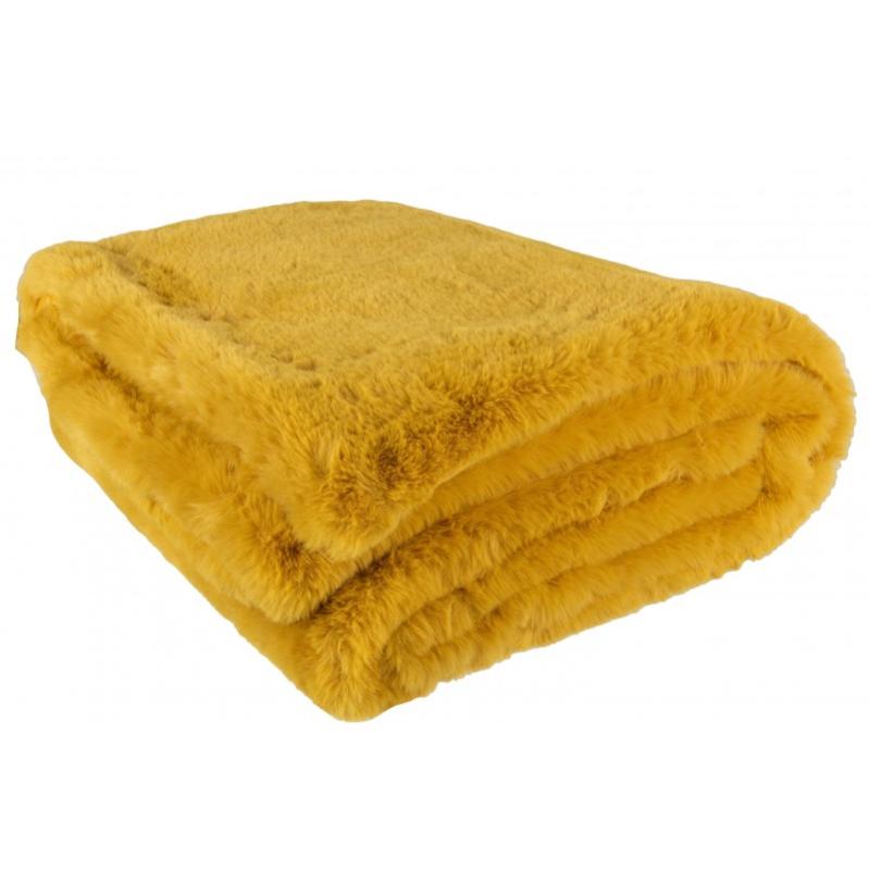 Plaid en textile ocre 180x130x2 cm | Leroy Merlin