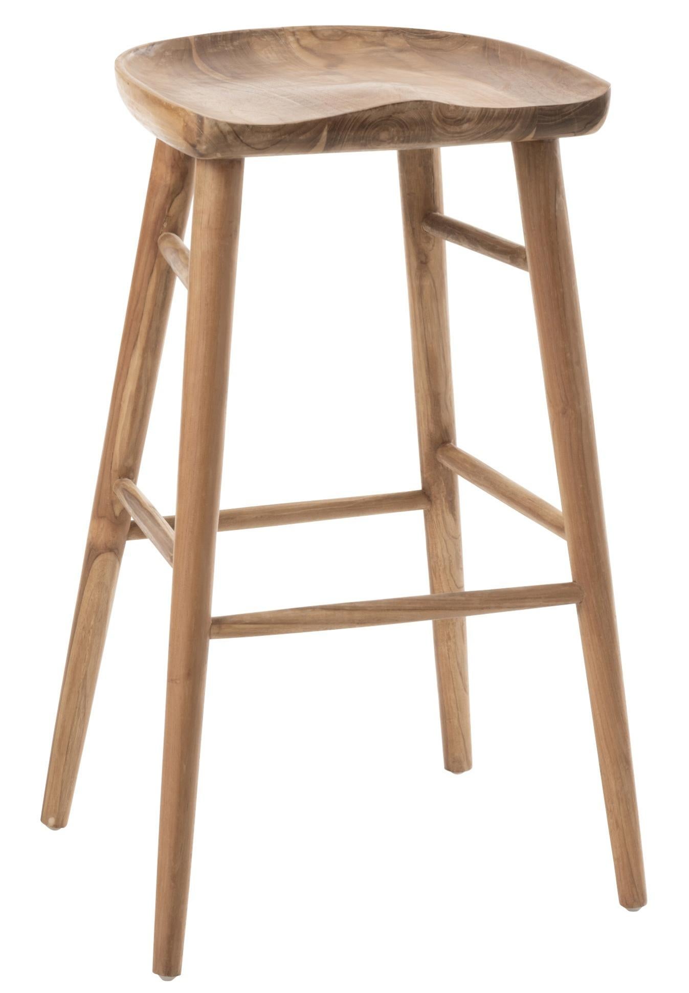 Tabouret de bar en bois teck naturel Ana H 75.5 cm | Leroy Merlin