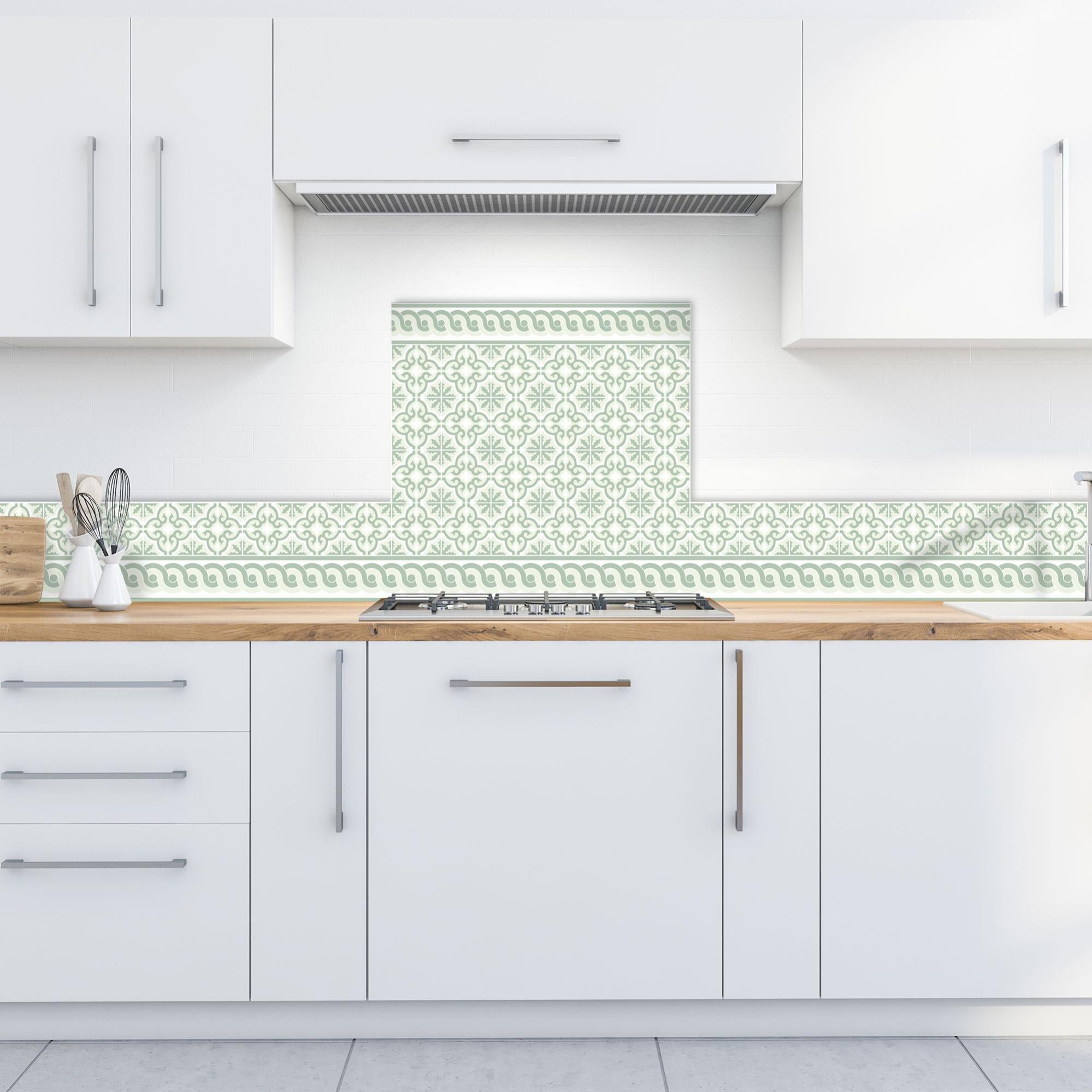 Crédence PVC Rigide 2 mm adhésive l.60 x H.60 cm Catalana Vert d'Eau ...