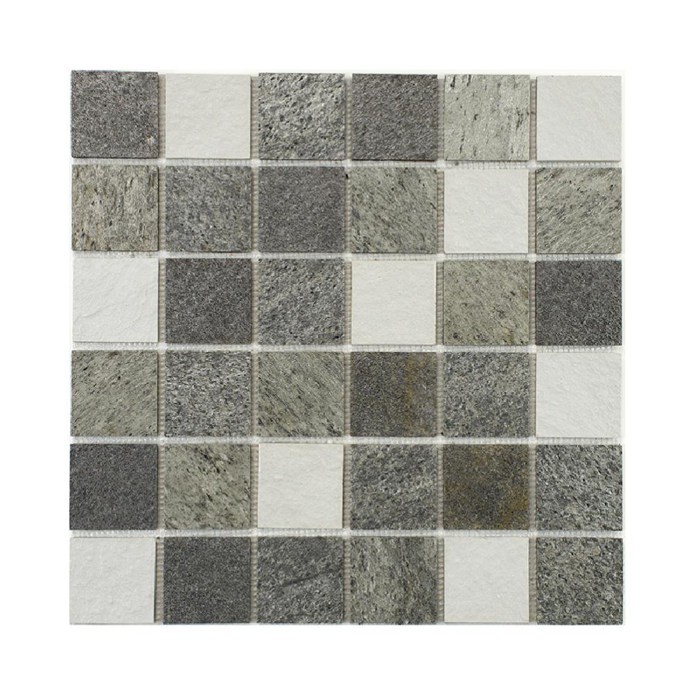 Mosaïque mixte résine & pierre 30 x 30 cm - carreau 5 x 5 cm mixte ...