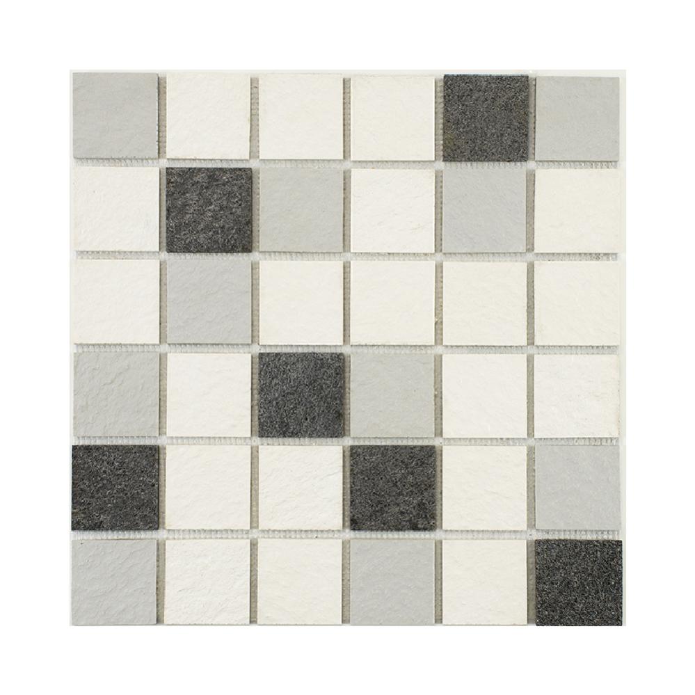 Mosaïque mixte résine & pierre 100 x 50 cm - carreau 5 x 5 cm mixte ...