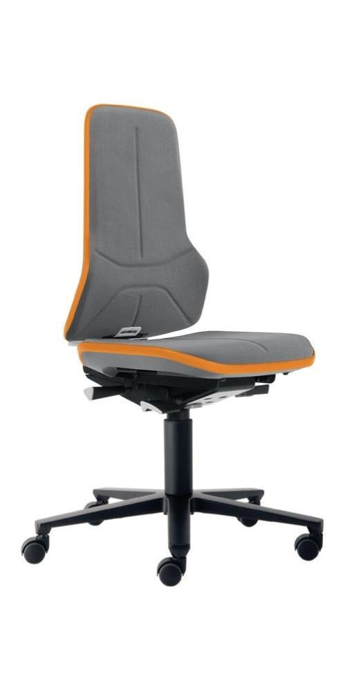 BIMOS Chaise d’atelier pivotante Neon rouleaux tissu Supertec gris ...