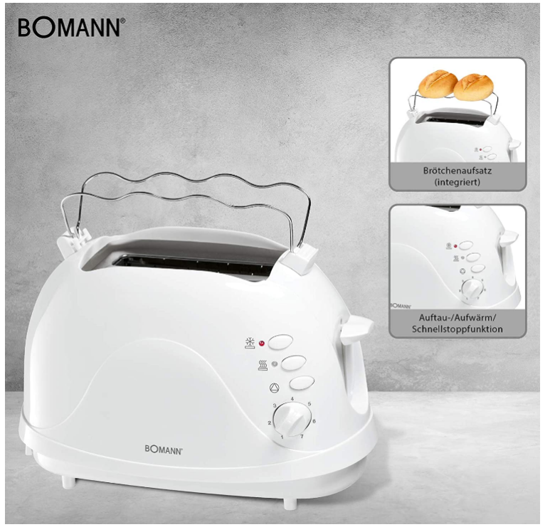 Bomann Toaster TA 246 CB Cool-Touch-Gehäuse 700 W weiß | Leroy Merlin