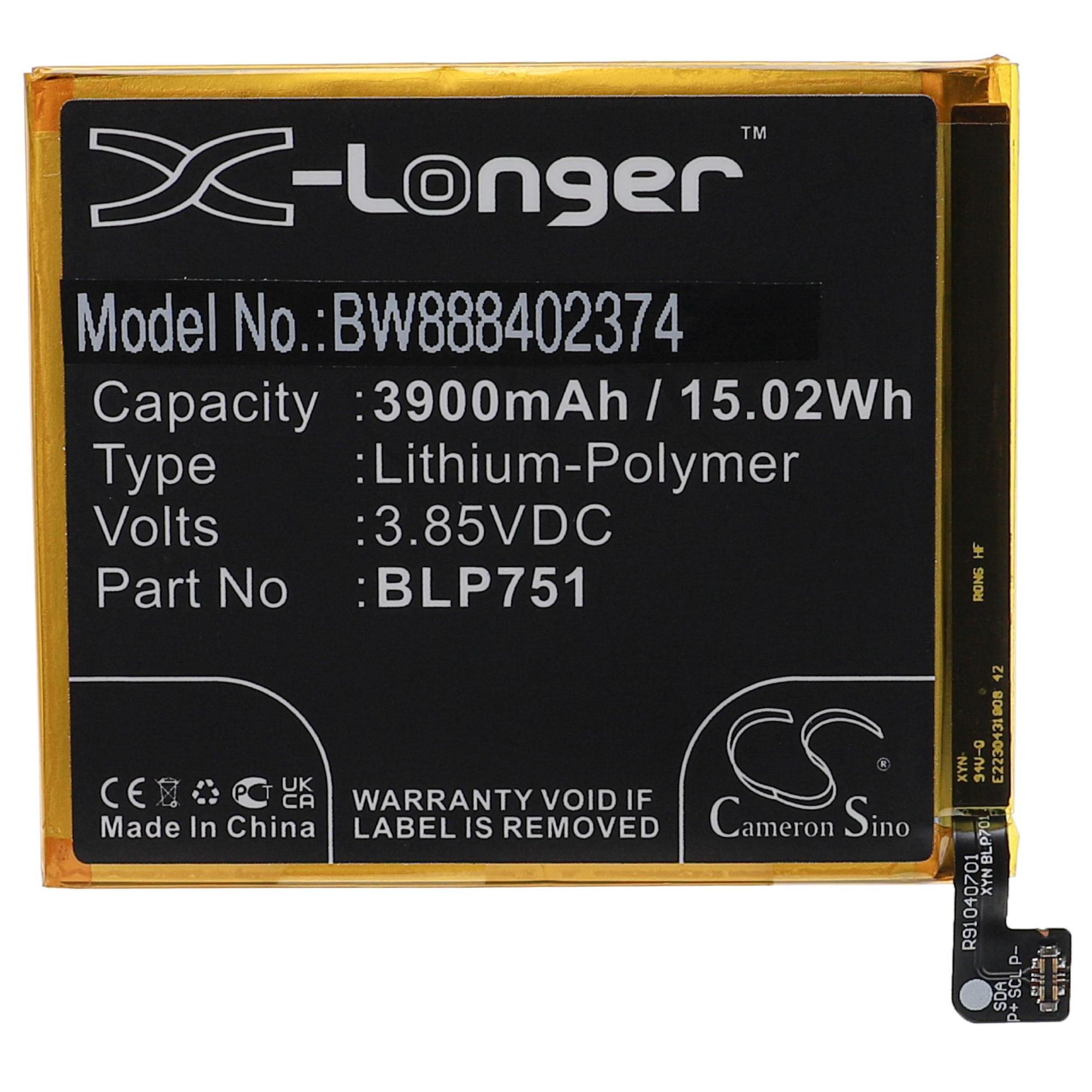 Vhbw Batterie remplacement pour Oppo BLP751 pour téléphone portable ...