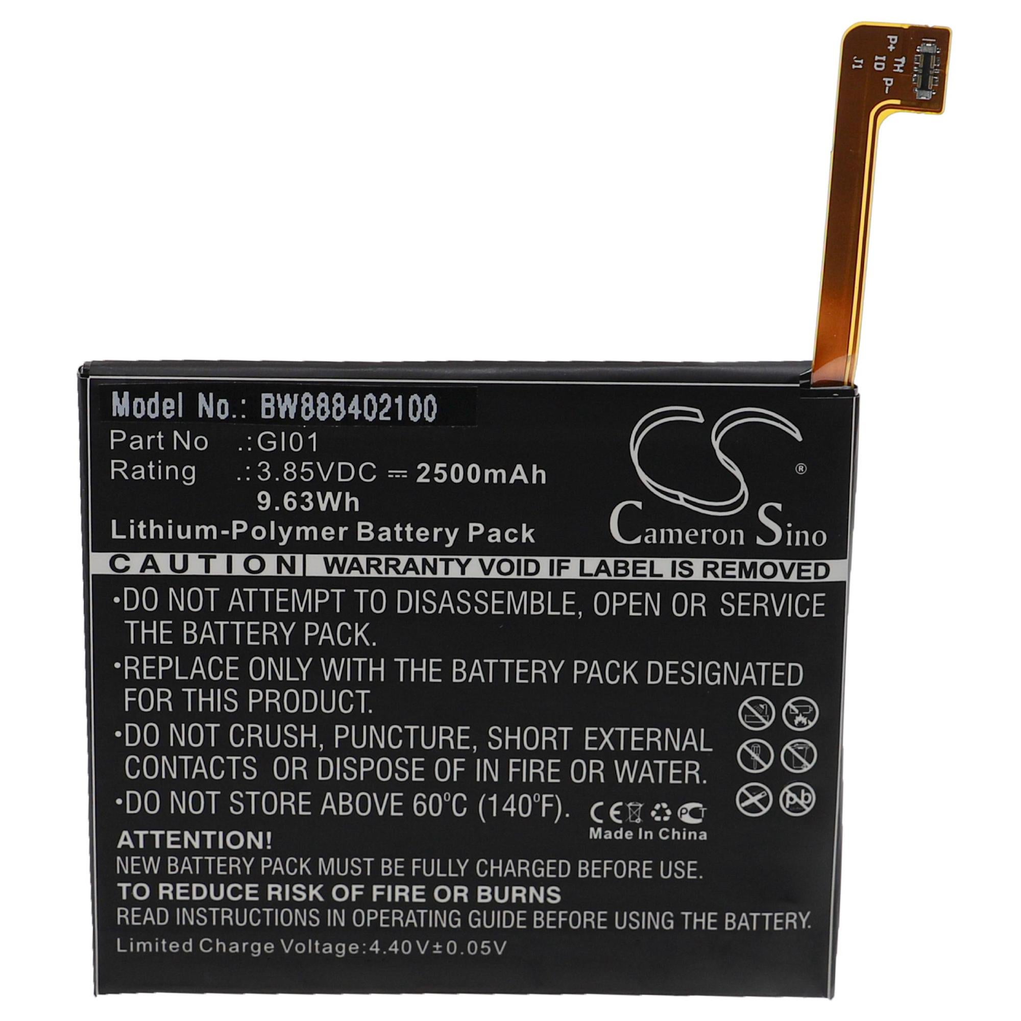 Vhbw Batterie remplacement pour Gigaset GI01 pour téléphone portable (2500mAh, 3,85V, Li ...