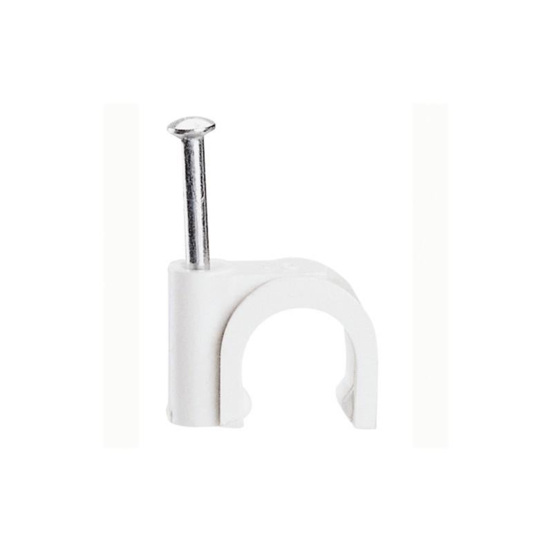 Boite de 100 pontets mono-diamètre attaches cables ou gaines blanc RAL9017 Ø9mm | Leroy Merlin