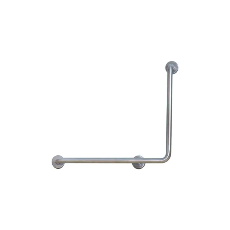 Barre d'appui douche verticale coudée - angle à droite - inox 34 brossé ...