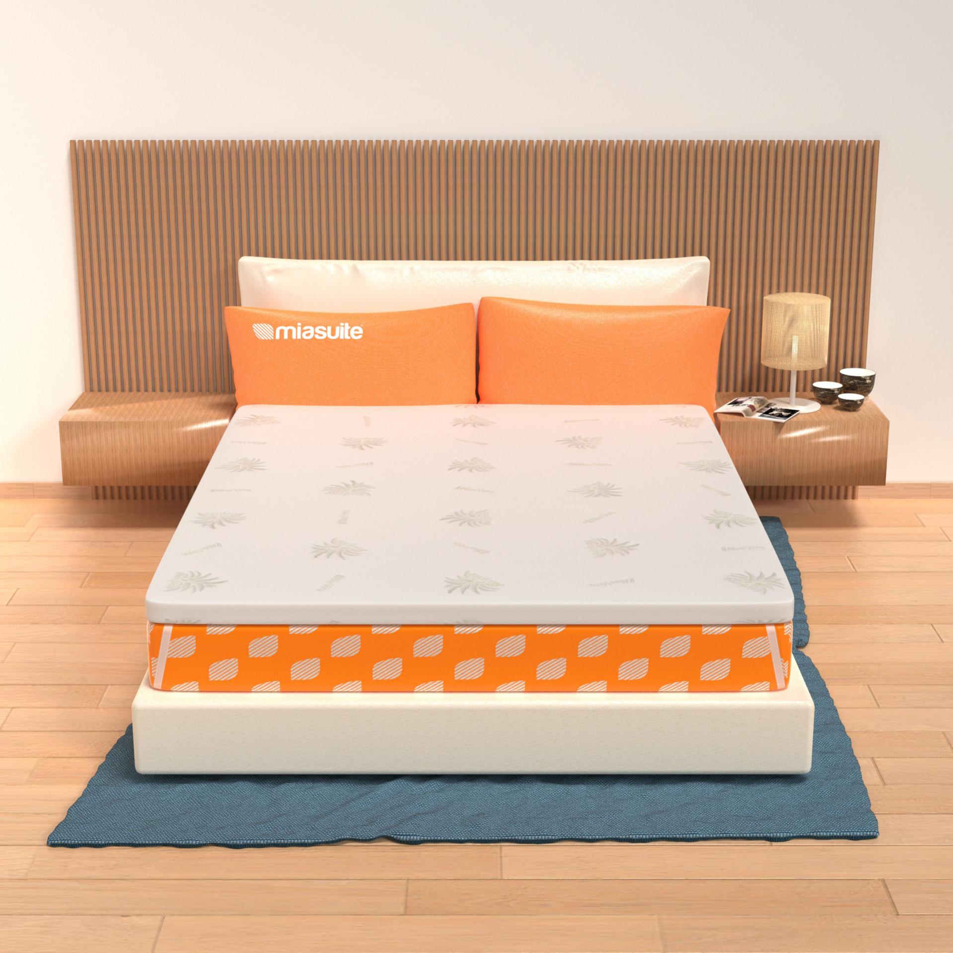 Surmatelas 140x190 Haut De 10 Cm En Memoryfoam Déhoussable Tissu Aloevera Topper H10
