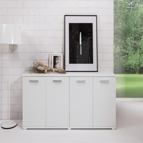 Credenza buffet cucina 80x180x45 cm. Mobiletto multiuso 180 cm bianco ...