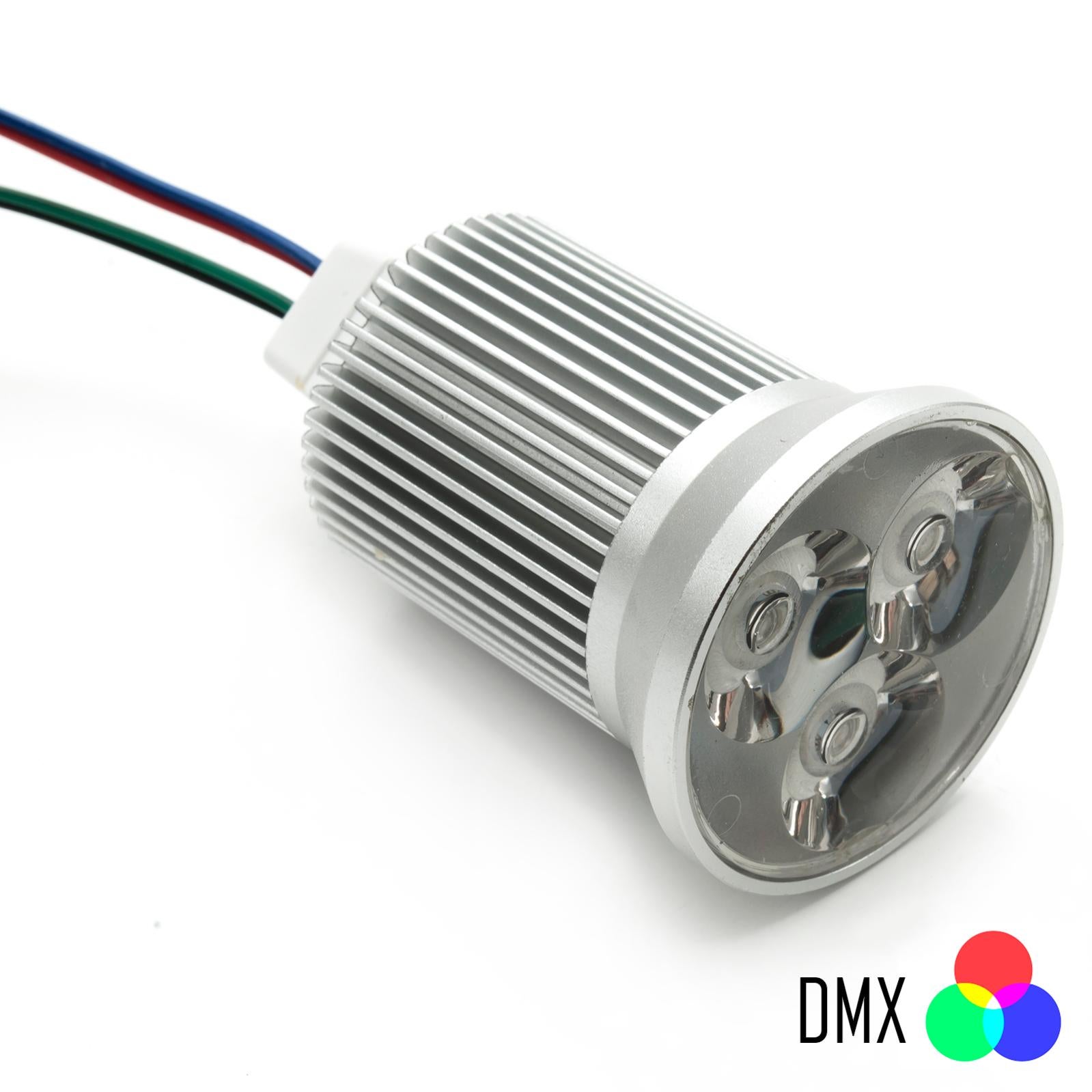 Faretto led RGB dmx 9W spot sincronizzabile 12v 50mm luce lampada ...