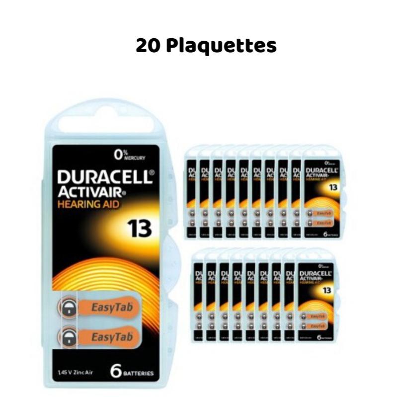 Piles Auditives Duracell Activair 13, 20 Plaquettes | Leroy Merlin