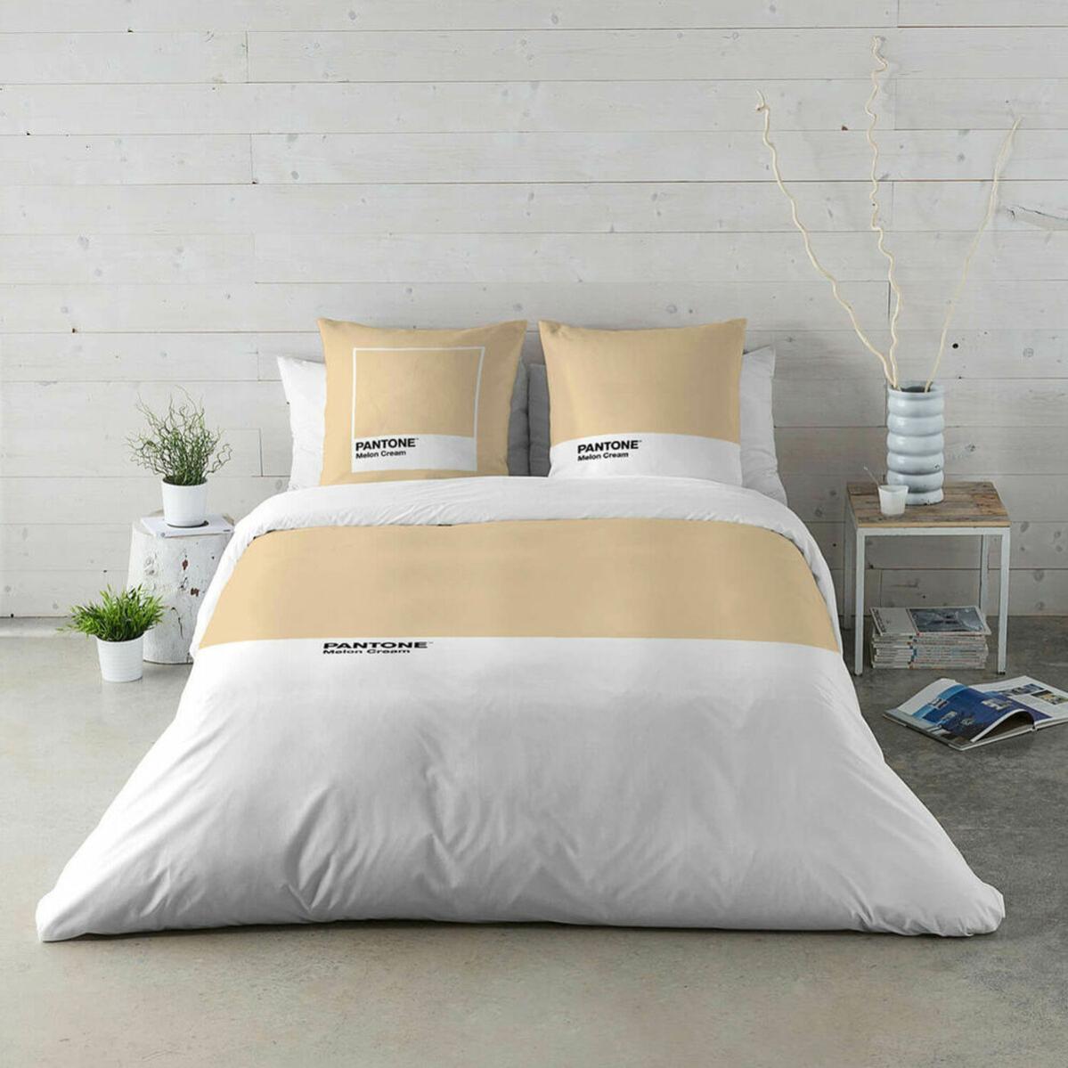 Housse de Couette Pantone Melon Cream Lit ½ persones (220 x 220 cm ...