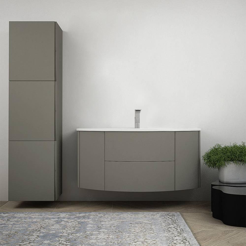 Mobile da bagno grigio talpa 120 cm sospeso con cassettoni soft close e ...