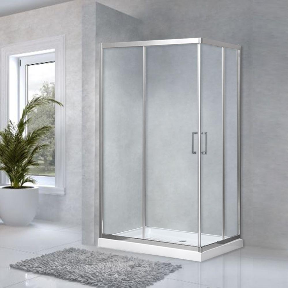Box doccia 70x120 regolabile con profilo flat alluminio cromato ...
