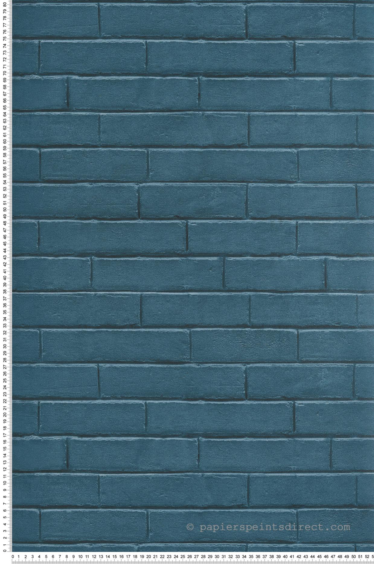 Good Vibes Papel de pared Brick Wall azul | Leroy Merlin