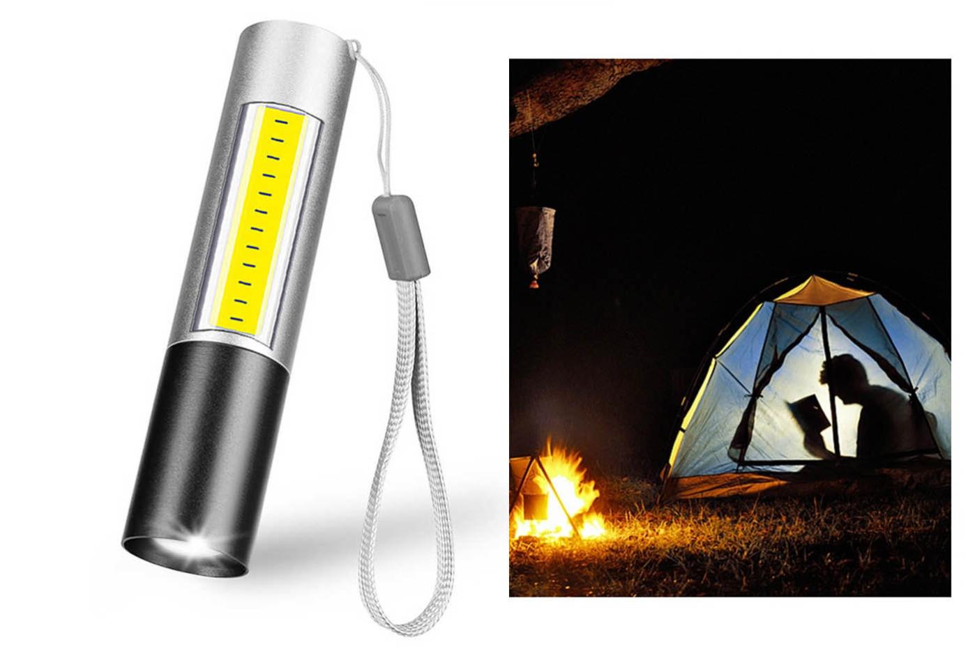 Torcia led portatile mini lampada ricaricabile zoom telescopico ...