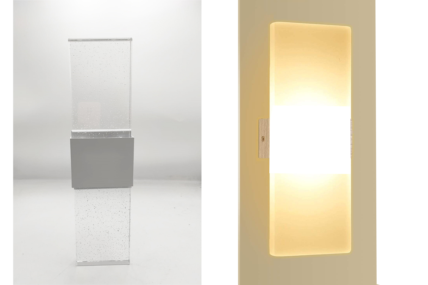 Applique led moderno vetro bolle 12w doppia luce calda lampada interno ...