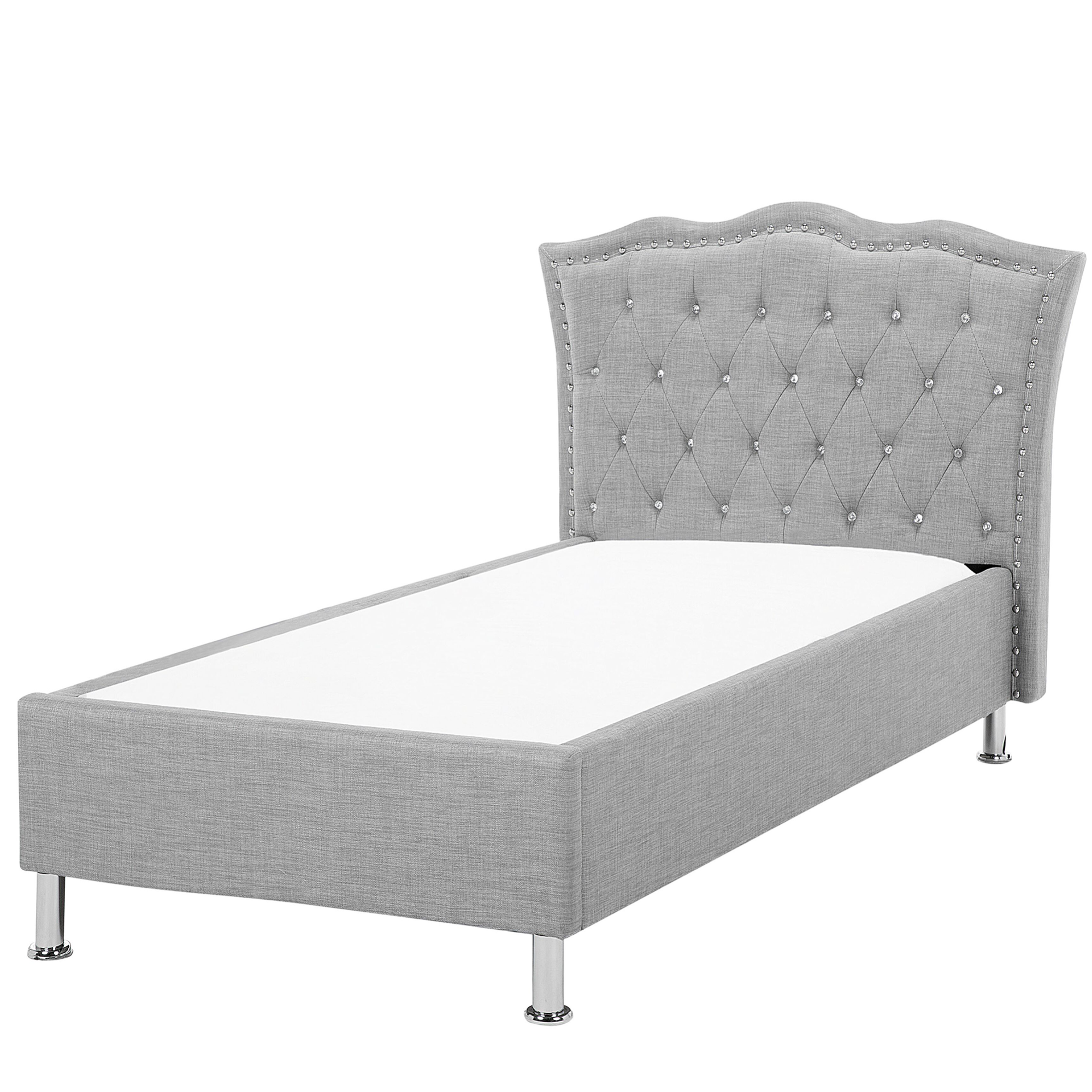 Letto singolo moderno in tessuto grigio 90x200cm METZ | Leroy Merlin