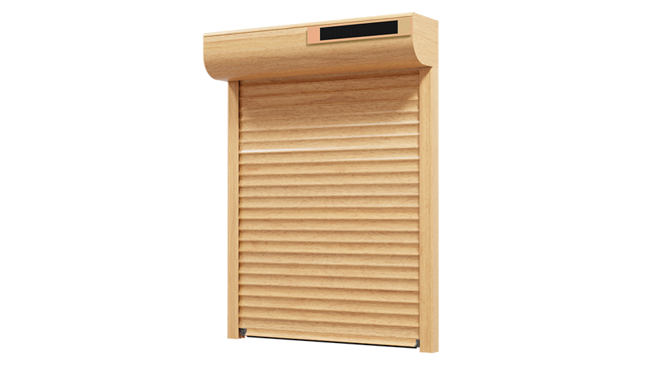 Volet roulant solaire prêt à poser et préréglé CHENE DORE H.155 x L.150 ...