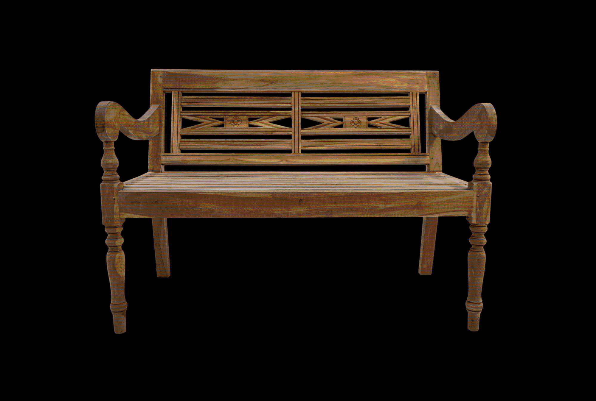 Risban - Banc de jardin 2 places - teck - naturel - 120x65x88 cm ...