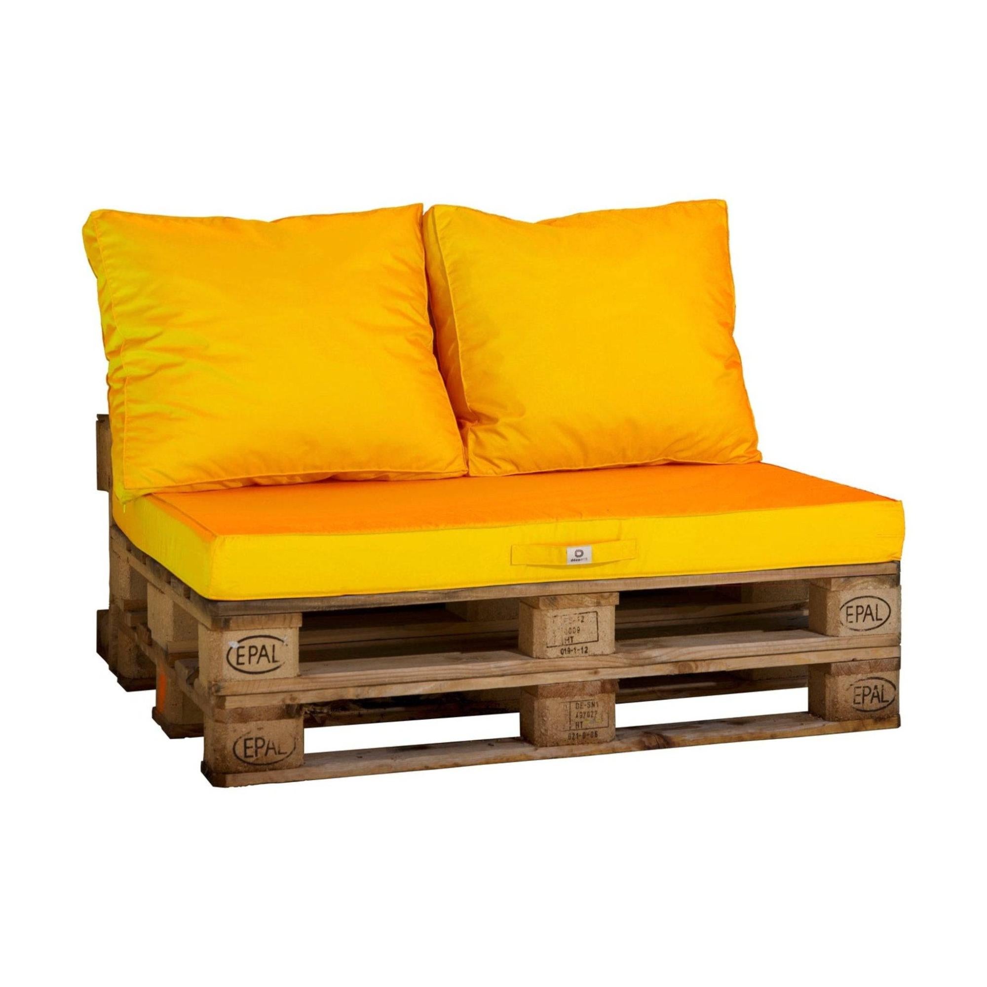 Set di 3 cuscini per pallet sfoderabili - Cuscini da esterno - Giallo ...
