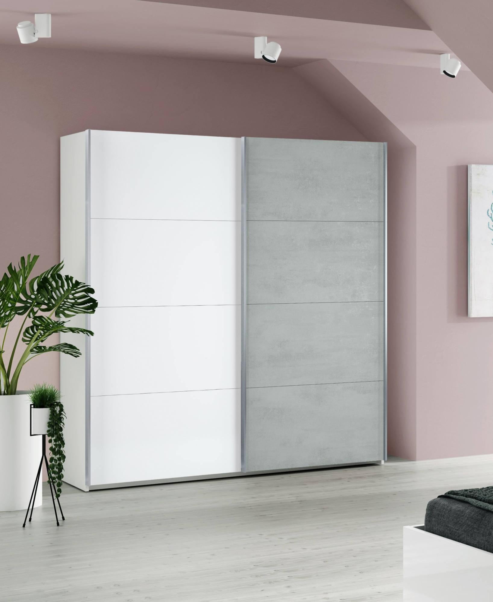 Armadio Guardaroba A Due Ante Scorrevoli Colore Bianco Artik Con Anta