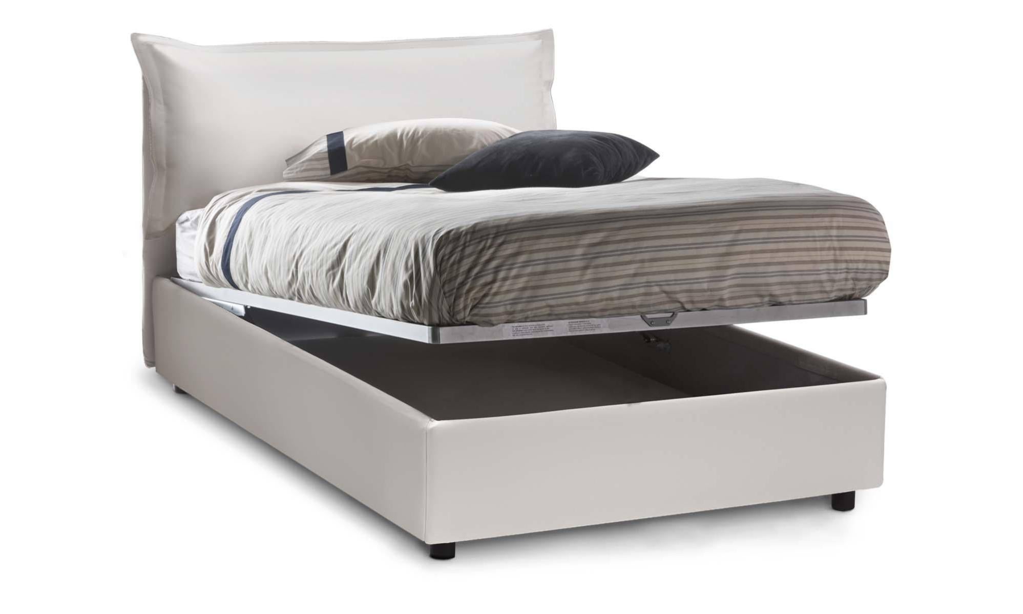 Letto piazza e mezza Dabba, Letto contenitore con rivestimento in ...