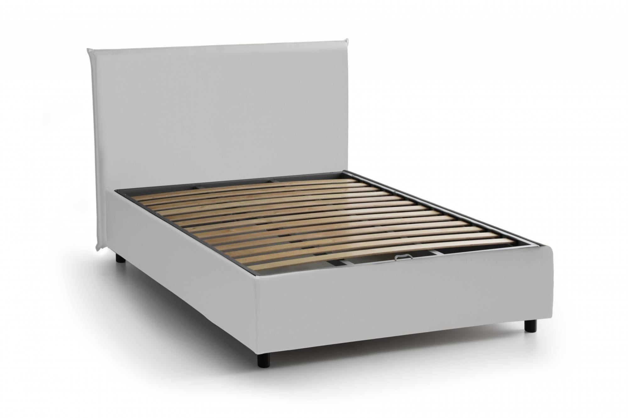 Letto piazza e mezza Dacero, Letto contenitore con rivestimento in ...