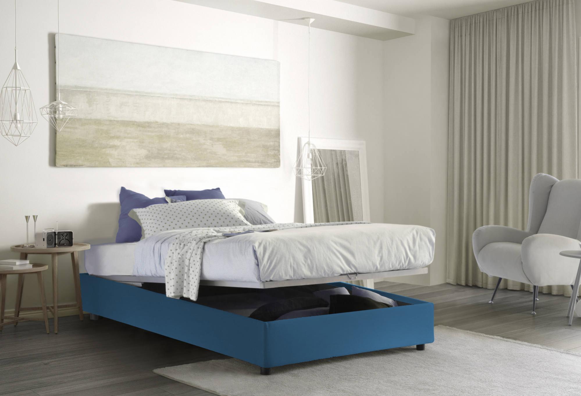 Letto piazza e mezza Dbamb, Letto contenitore con rivestimento in ...
