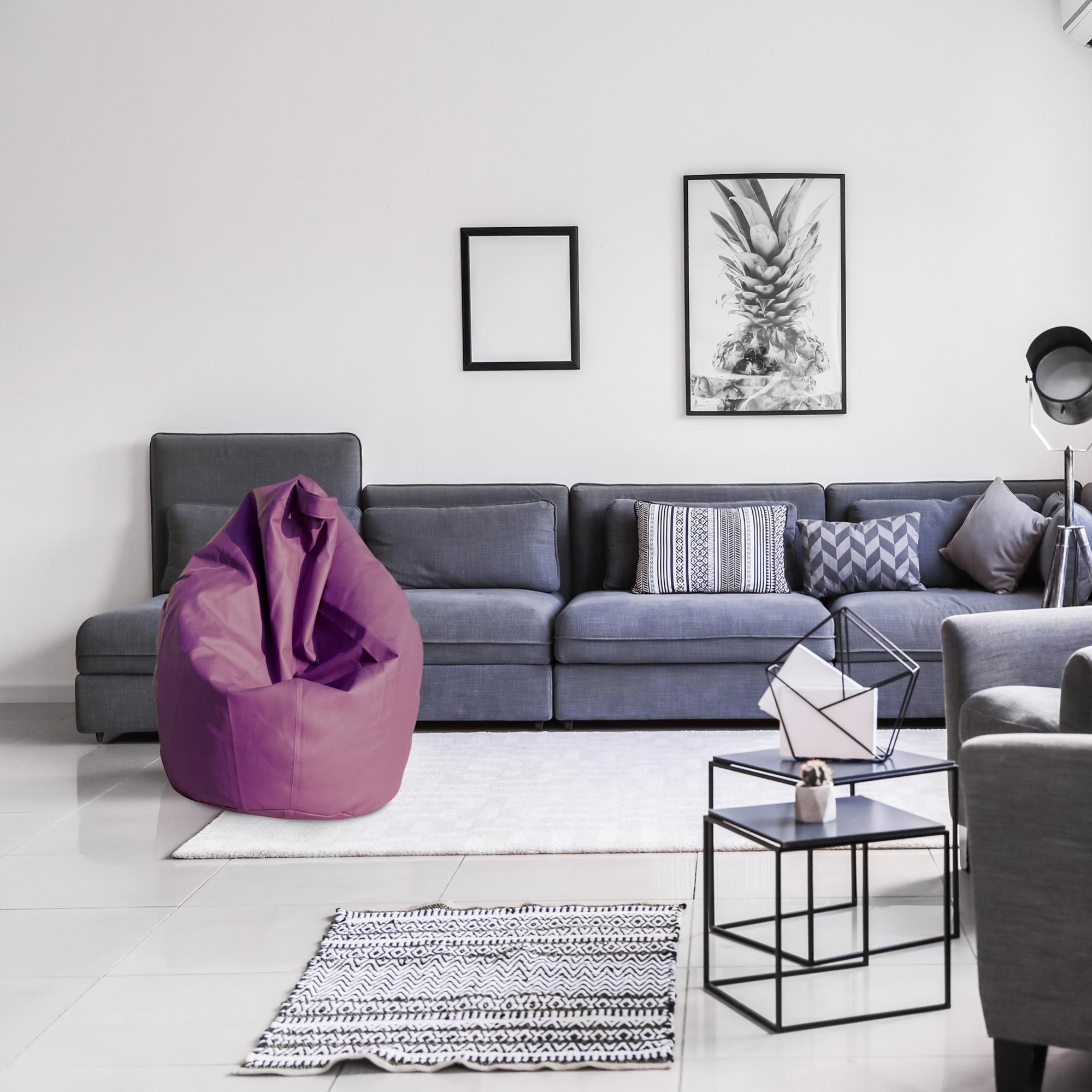 Pouf a sacco elegante, colore viola, Misure 80 x 120 x 80 cm | Leroy Merlin