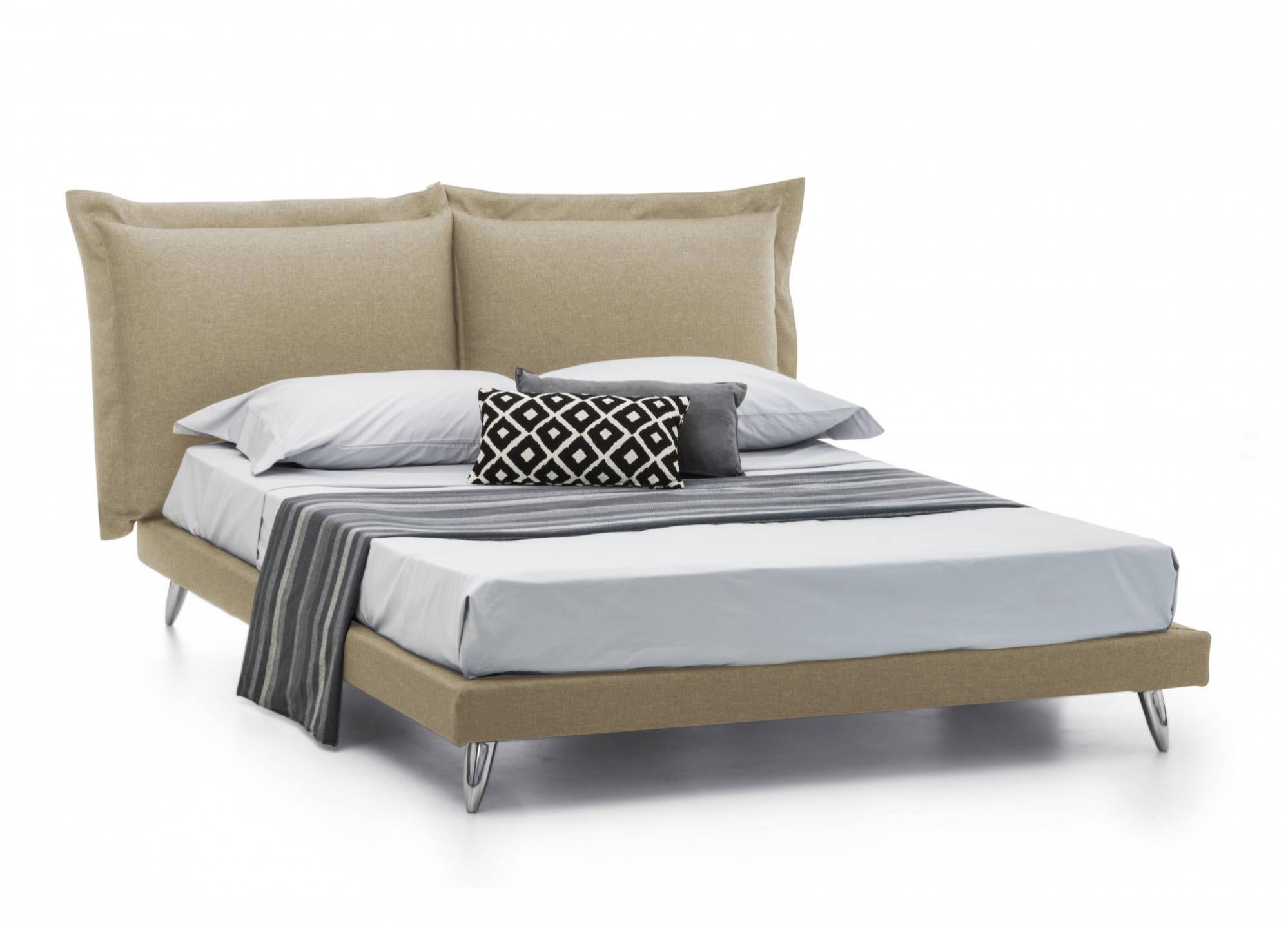Letto matrimoniale Dgiraud, Letto fisso in tessuto con piedini, 100% ...
