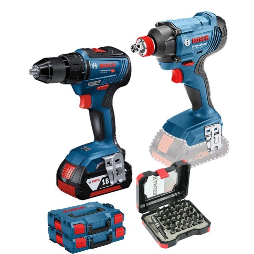 Pack 2 outils 18V (GSR 18V-55 + GDX 18V180) + 2 batteries 5Ah ...