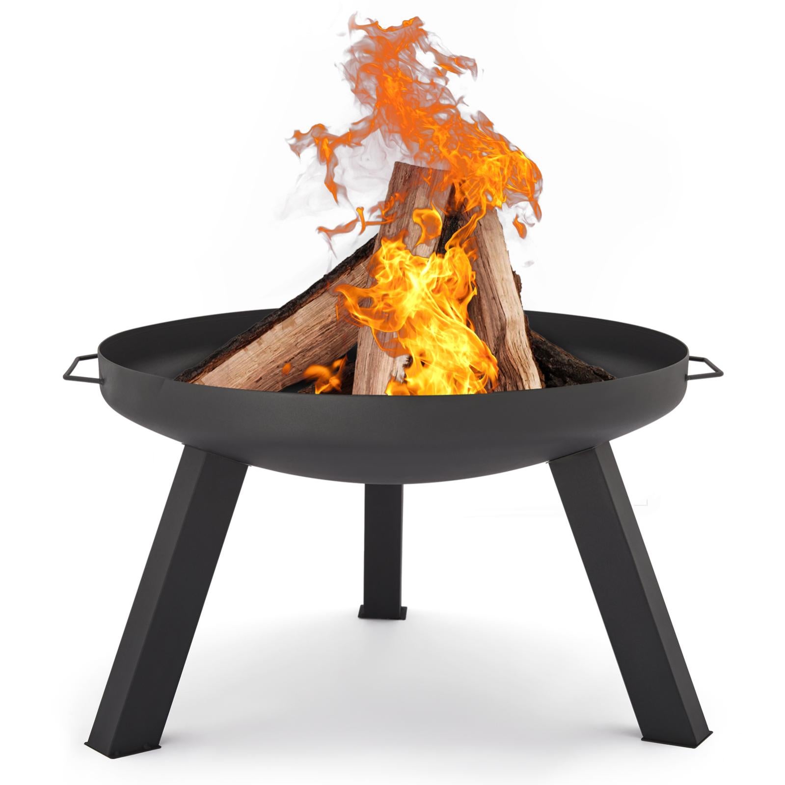 Mondeer Brasero Extérieur Portable en Métal Ø65cm Tour Carré pour BBQ ...