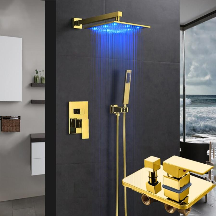 Composizione doccia Golden rain sky Led, Astil 300 x 300 mm | Leroy Merlin