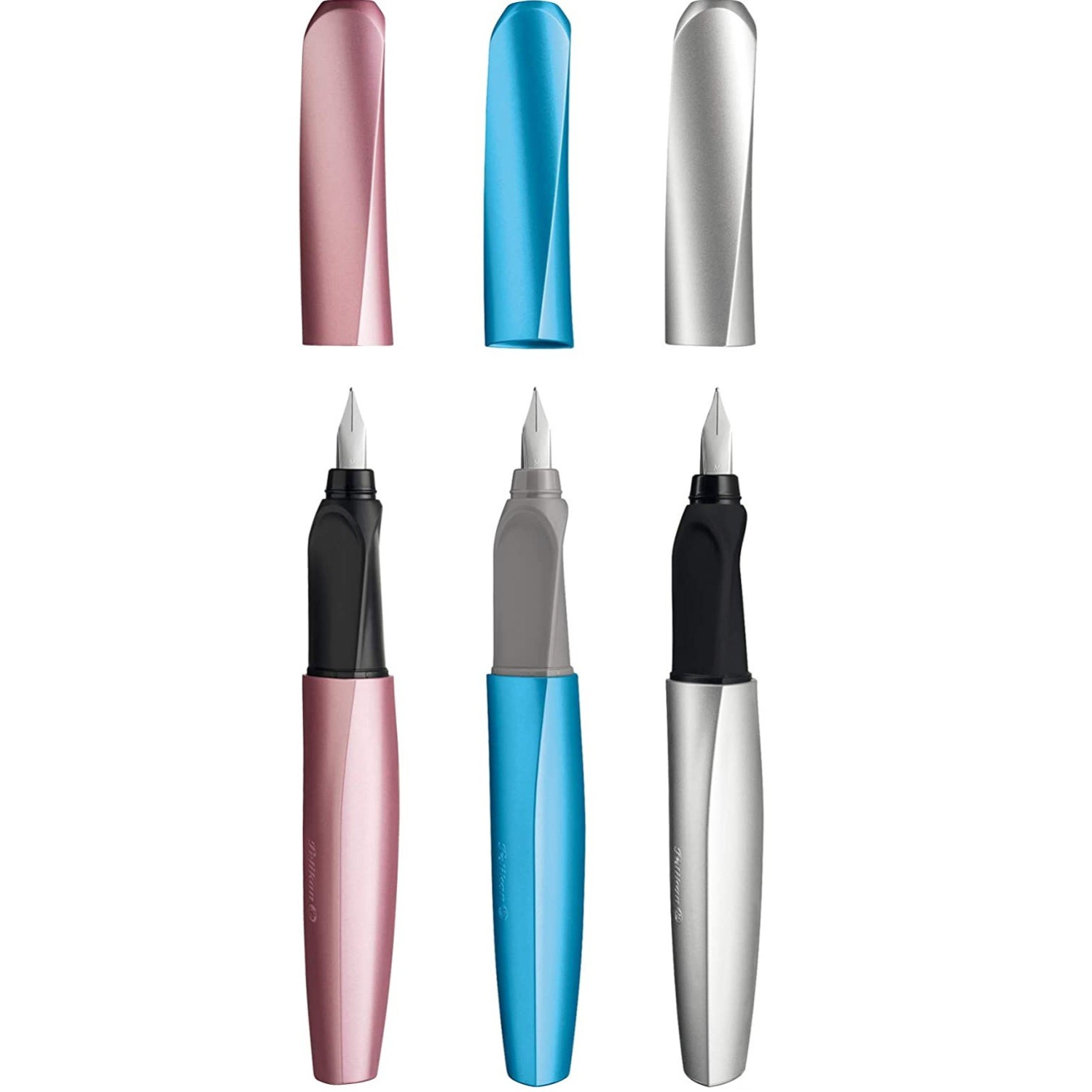 Stylo plume Pelikan Twistx Frosted manche ergonomique encre bleue ...