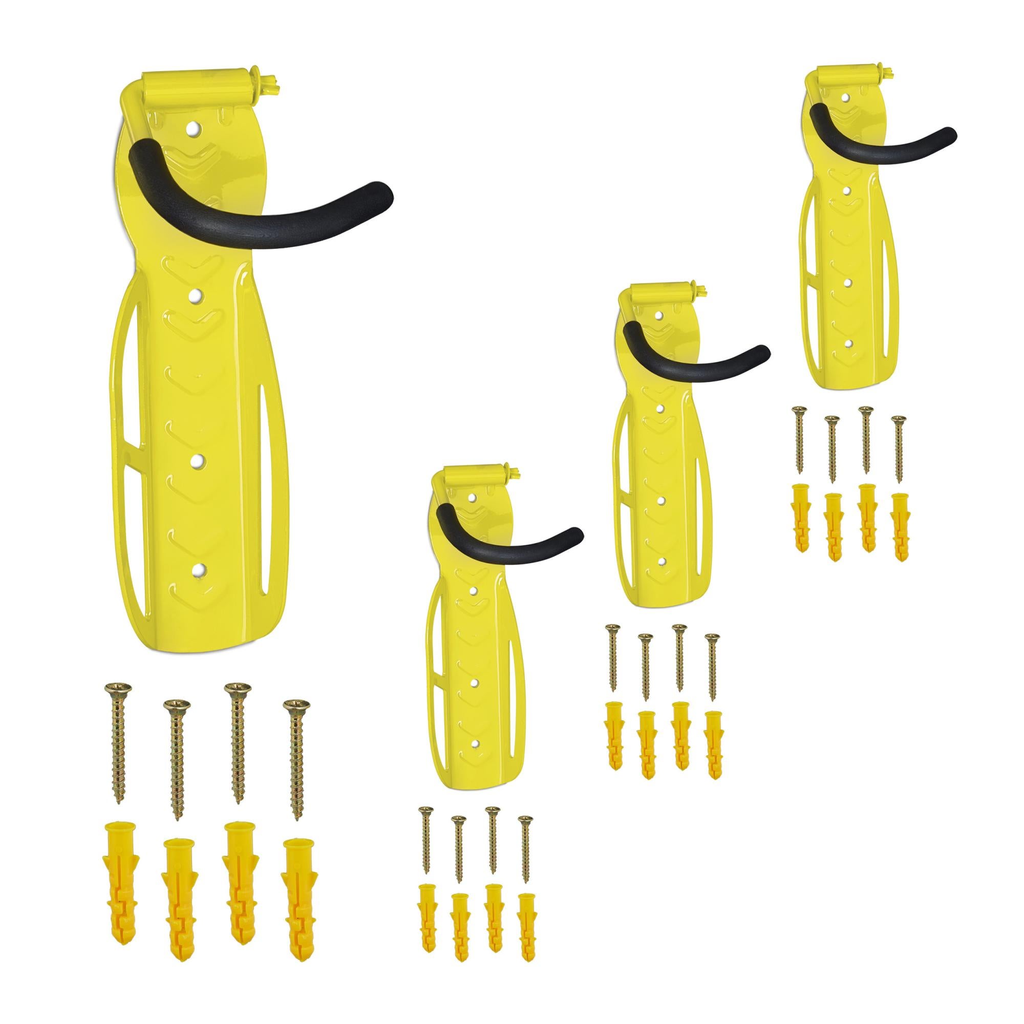 Relaxdays 4 Portabici da Muro, da Parete, Pieghevole, per Garage e ...