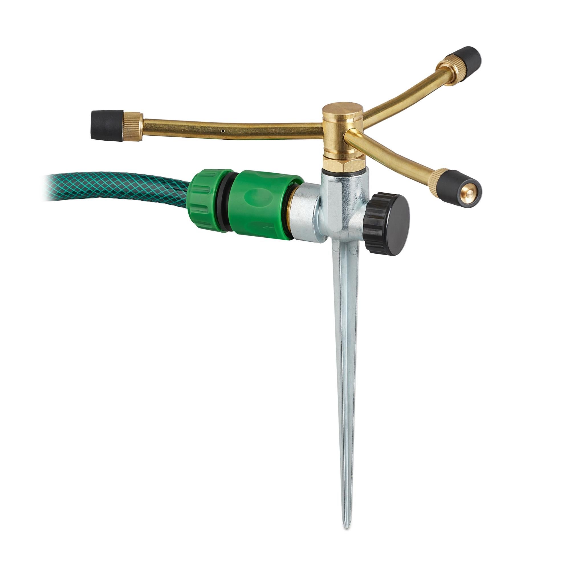 Relaxdays Irrigatore da Giardino con Picchetto a 3 Bracci Rotanti ...