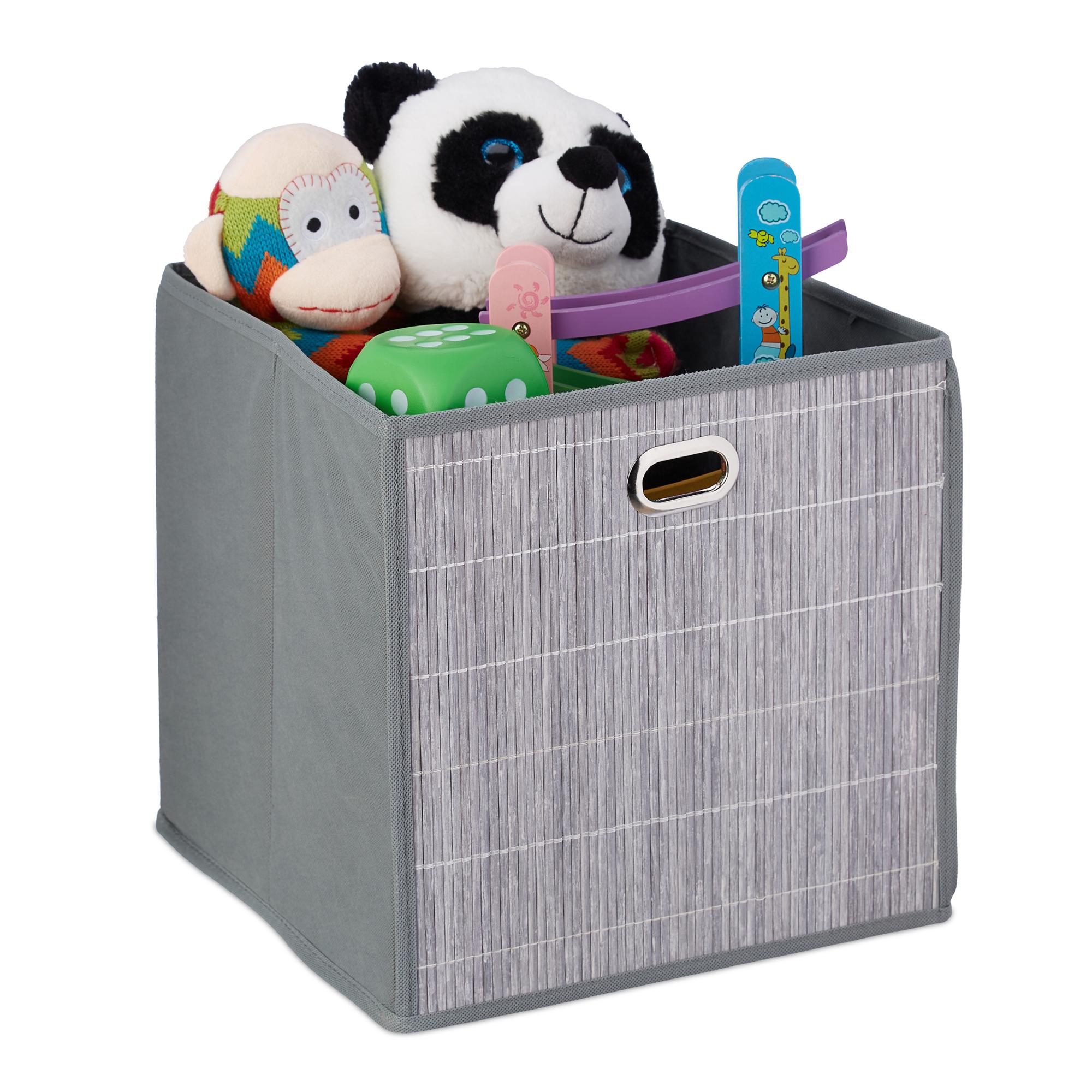 1x Contenitore Portaoggetti in Bambù, Scatola da Bagno Quadrato, HLP 31 ...