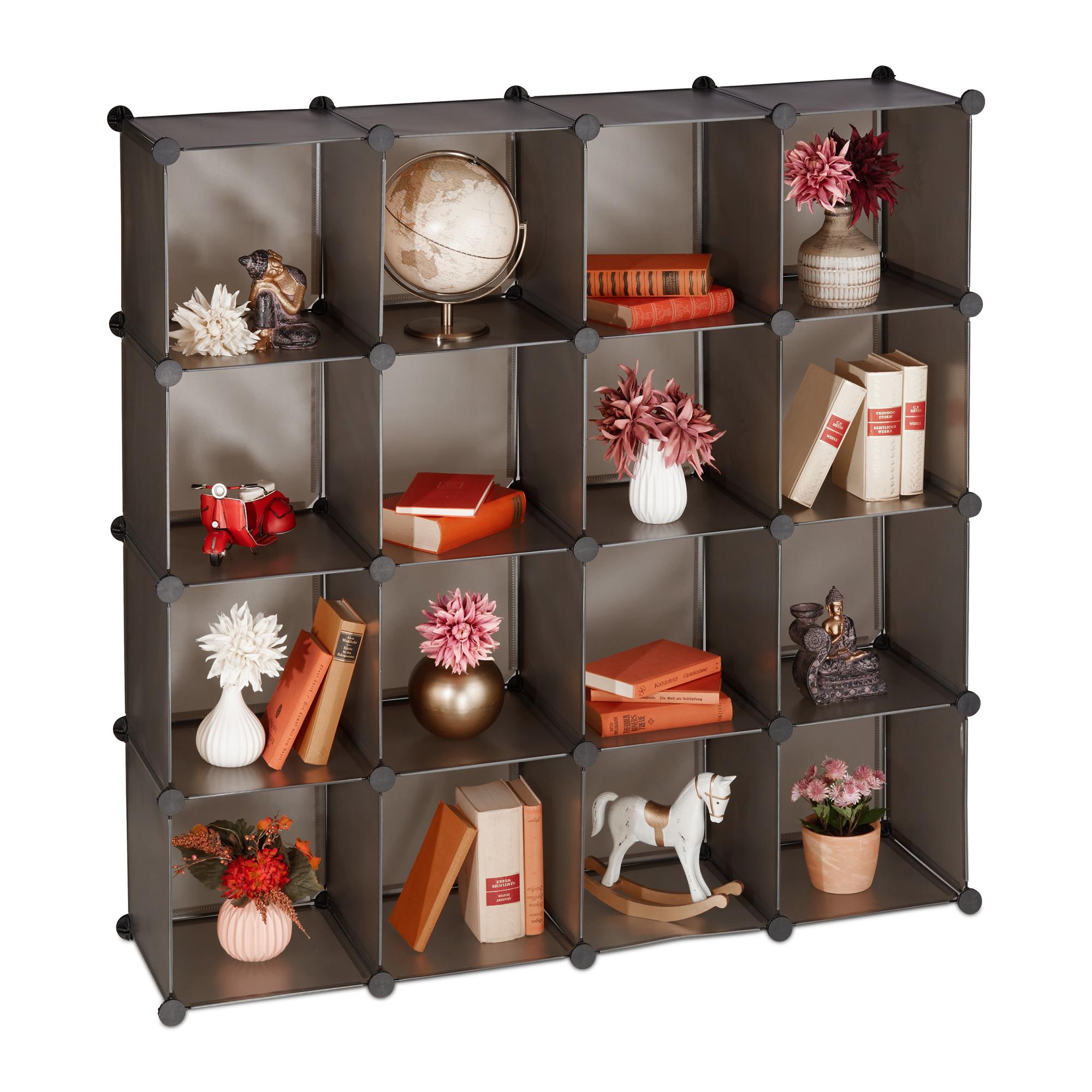 Relaxdays Meuble rangement, 16 cubes, étagère personnalisable, chambre ...