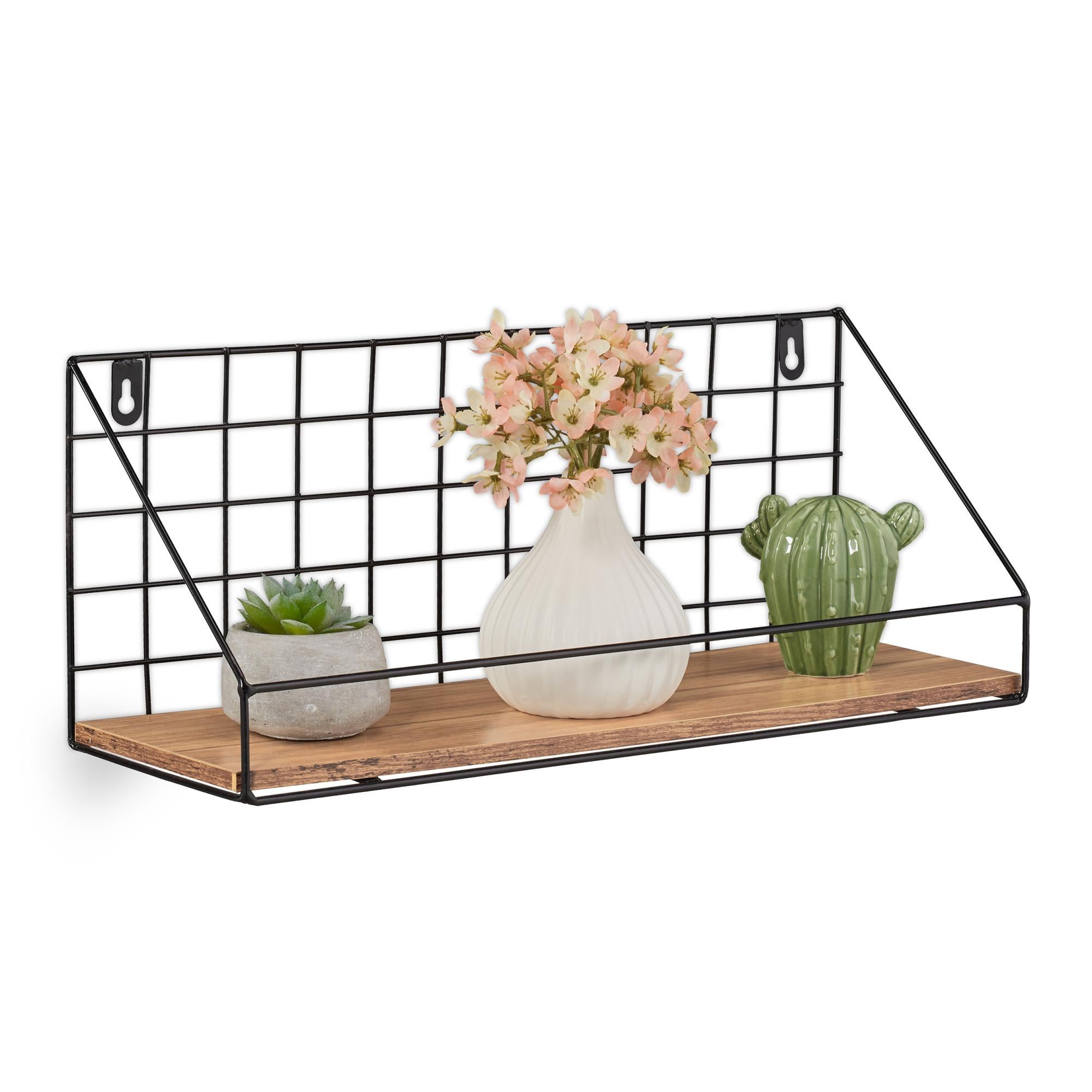 Relaxdays Mensola da Parete, Scaffale Pensile con Design a Griglia, 18 ...