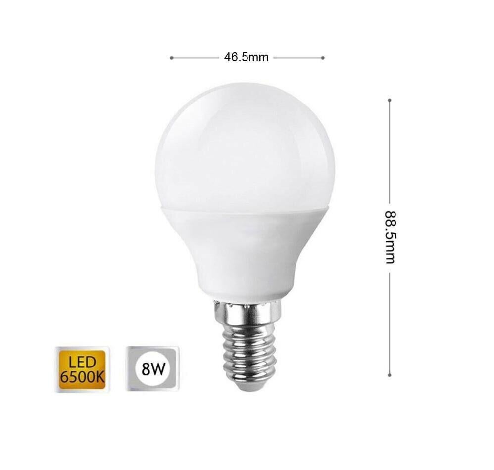LAMPADINA LED 8 W LAMPADINE A SFERA LUCE BIANCA E14 8W E 14 G45 | Leroy ...