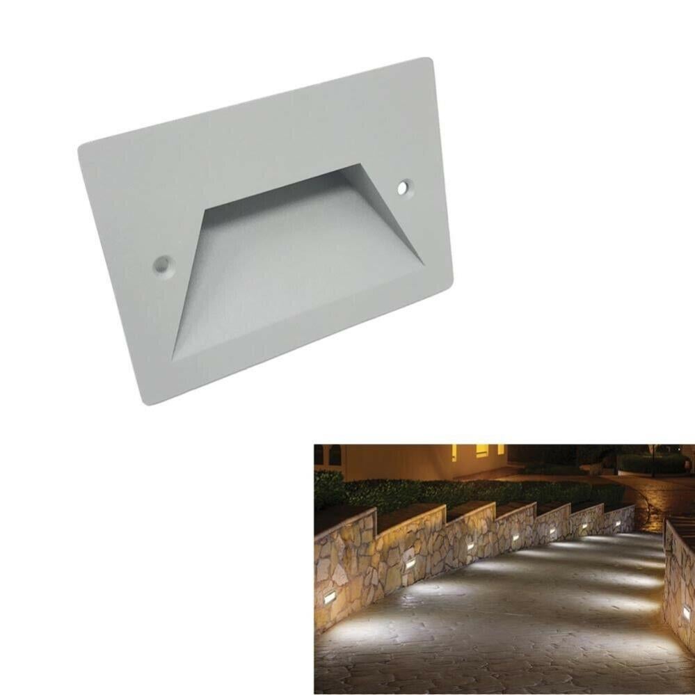 FARETTO 3 W LED LUCE BIANCA SEGNAPASSO DA GIARDINO MURO SCALE ES49GF ...