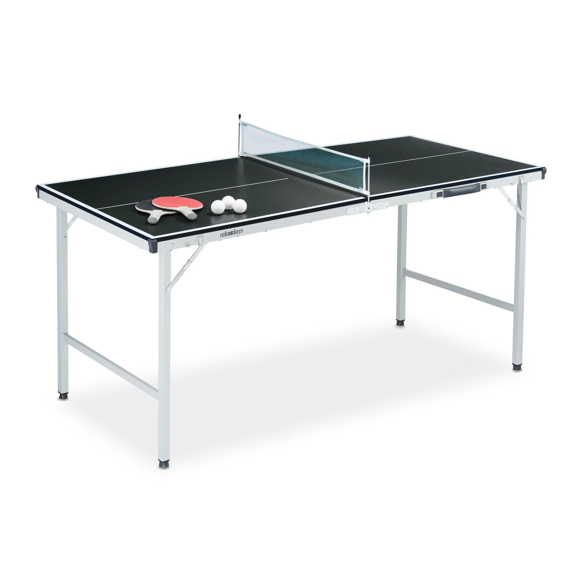 Relaxdays Tavolo da Ping Pong Pieghevole, con Rete, 2 Racchette, 3 ...