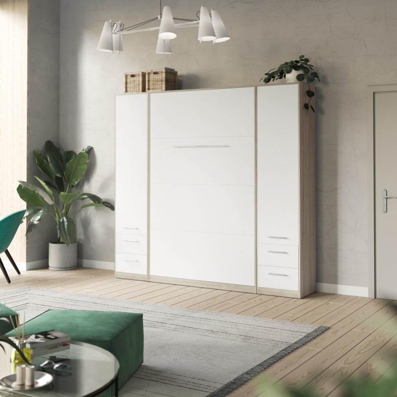 Lit escamotable +2 Placards Vertical 120x200+(50x2)cm Lit Rabattable ...