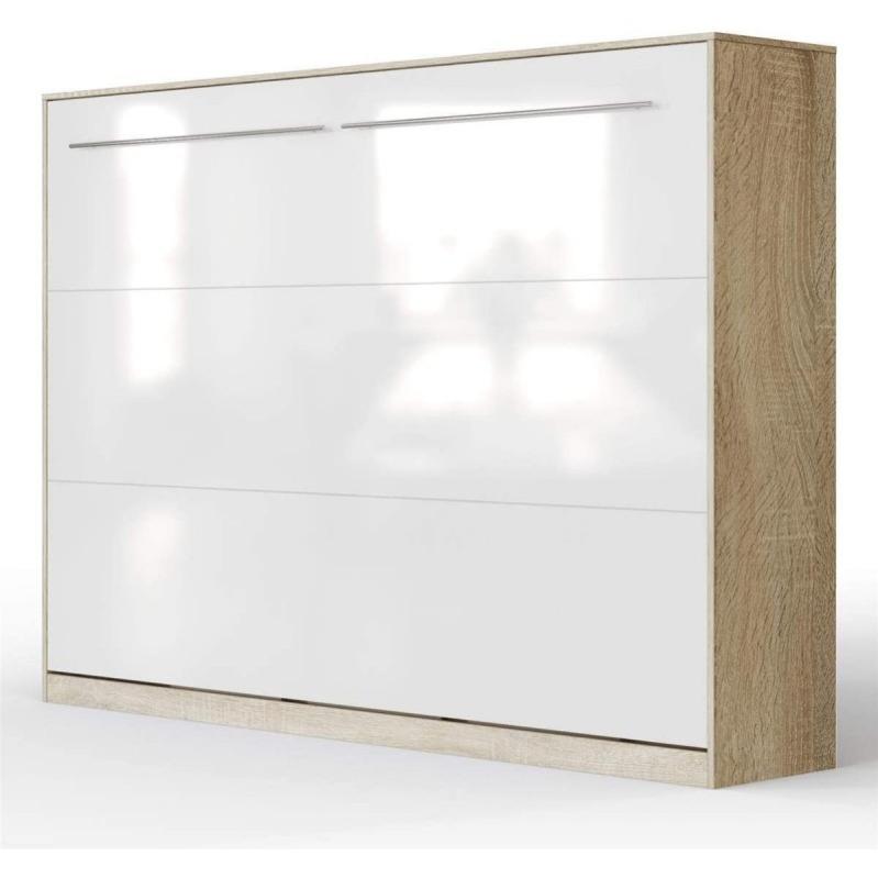 Armoire Lit escamotable 140x200cm Supérieur Horizontal Lit Rabattable ...