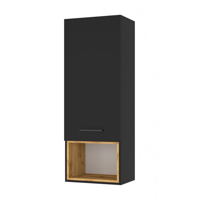 Meuble mural à suspendre de rangement Noir mat 47x129x37cm salon de ... Meuble mural à suspendre de rangement Noir mat 47x129x37cm salon de ...